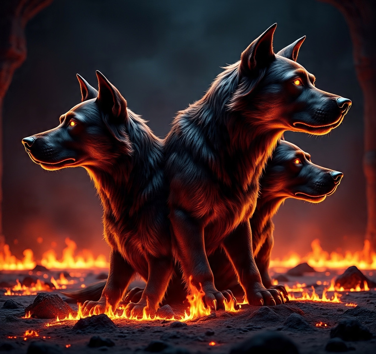 Cerbero el perro de tres cabezas guardián del inframundo